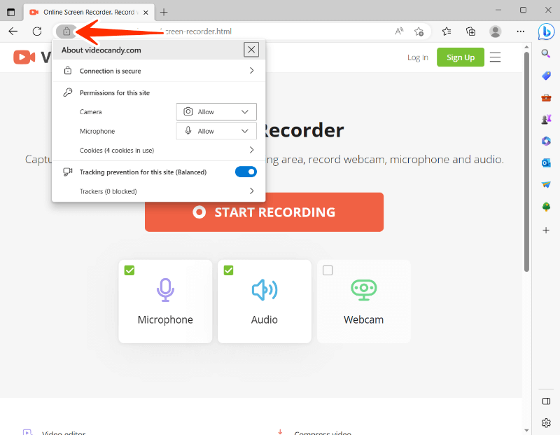 How to Allow Access to Webcam and Microphone in Browser - Video Candy Blog